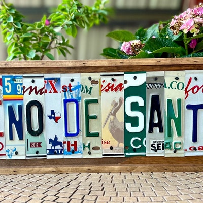 Custom Rustic Empty Wood License Plate Display Frame With Key Hooks ...