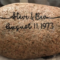 Actual Handwriting Message Rock Engraved Memorial Rock Outdoor Decor ...