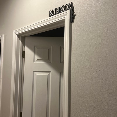 Bathroom Door Topper Over the Door Sign Minimalist Bathroom Sign Airbnb ...