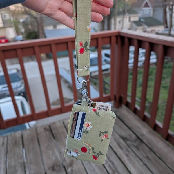 Handmade Card Holder With Keychain 4 Card Slots, Snap Closure, Colorful ...