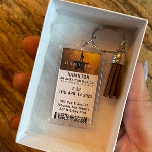 Hamilton Broadway Musical Ticket Keychain - Etsy