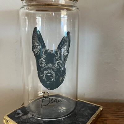 Custom Dog Portrait Insulated Tumbler, Personalized Dog Mom Gift, Dog ...
