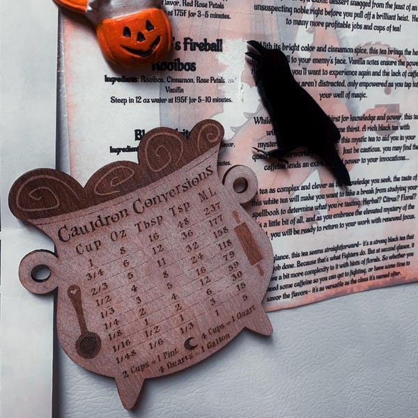 Cauldron Conversion Chart Decal, Waterproof, Transparent, Witch ...