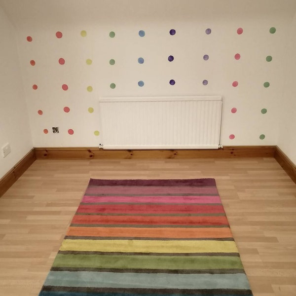 Polka Dot Wall Stickers | Rainbow Watercolour Decal's Dots | Watercolor ...