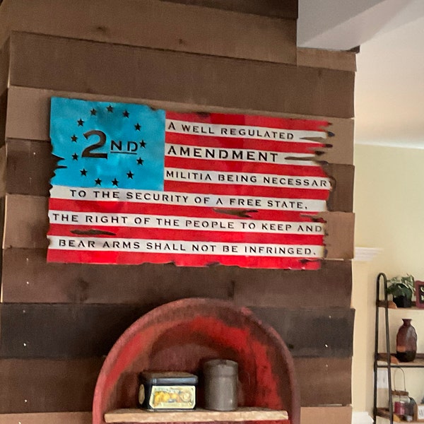 Second Amendment Flag, 2A American Flag, Metal Flag, Metal Wall Decor ...