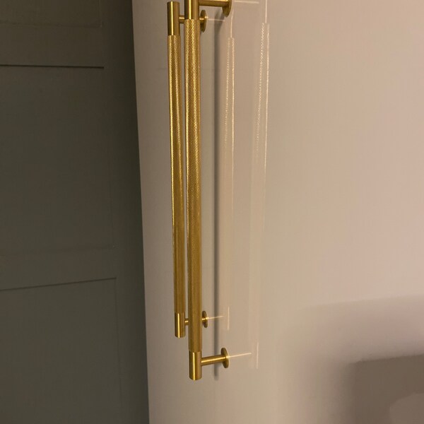 Brass Knurled Cabinet Pull Handle, Iconic Industrial Design , Modern ...