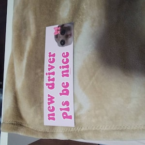New Driver Pls Be Nice Bumper Sticker AND Magnet Funny Meme Sticker 8.7 ...