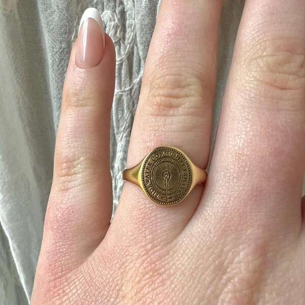 14K Solid Gold Initial Ring,dainty Letter Ring,custom Name Ring,mother Ring,stacking Ring,gift ...