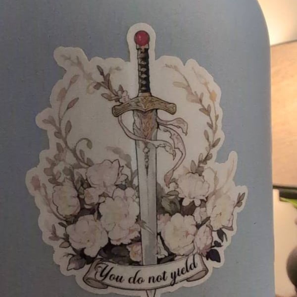 You Do Not Yield Sticker: Throne of Glass Sword, Floral Vinyl Decal - Etsy