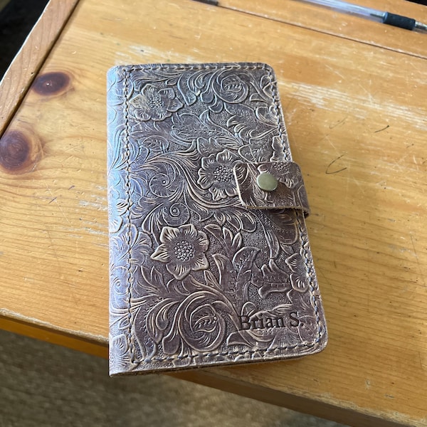 Personalized Leather Day-timer Planner Cover, Pocket Size, Fits 3 1/2 ...