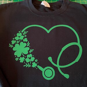 Clover Shamrock Heart Stethoscope SVG for Nurses Doctor St Patricks Day ...