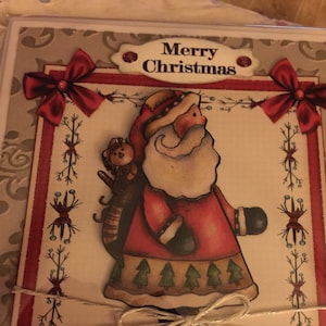 DIY Card Kit-primitive Santa Card Kit, Christmas Santa Card Kit, Father ...