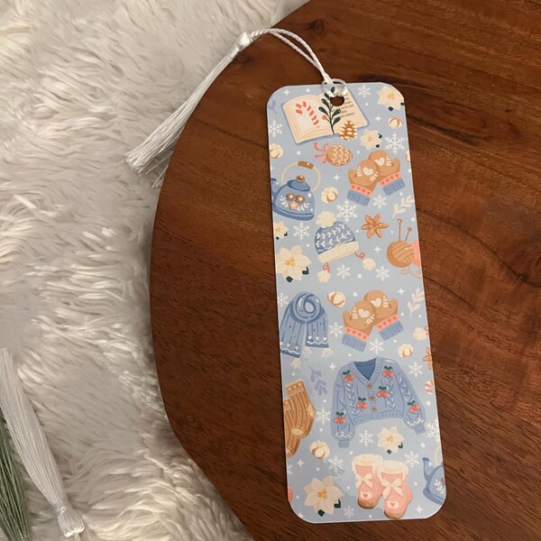 Winter Bookmark, Booklover, Snow Bookmark, Cozy Cute Christmas Bookmark ...