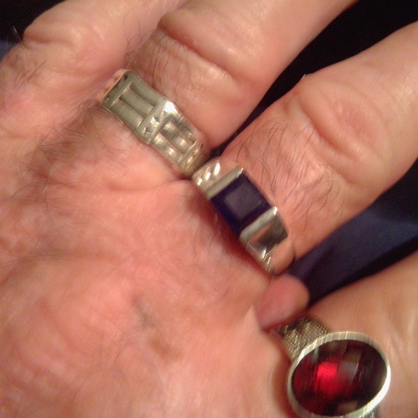 Lindy Star Sapphire Gemstone Ring for Men's Cocktail Ring, 925 Sterling ...