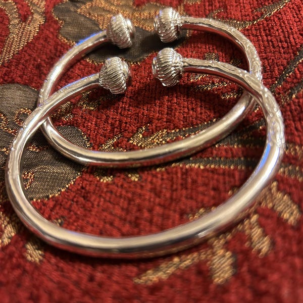 Fist .925 Sterling Silver West Indian Bangles, Bangle Set, Caribbean ...
