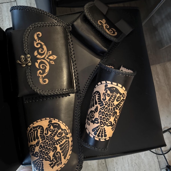 Real Leather Side Quiver With Phoenix Motif / Archer Equipment ...