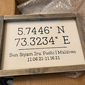 Custom Coordinates Sign, Anniversary Gift, Coordinates Sign - Etsy