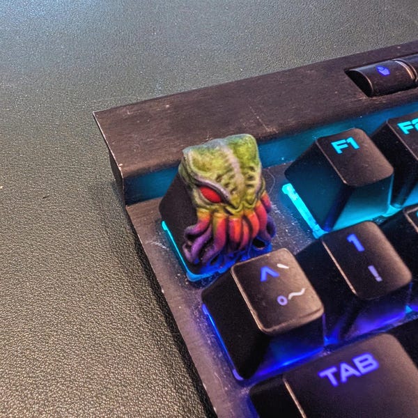 Pink Labubu Bunny Artisan Keycap – Hand-painted Custom MX Keycap | Cute ...