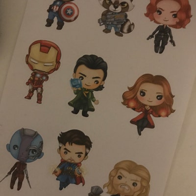 Superhero Super Heroes Avengers Sticker Sheet Chibi - Etsy