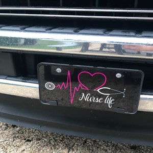 Nurse Life Vanity Plate License Plate Nurse Student RN EKG Stethoscope ...