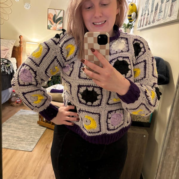 Gothic Vampire Granny Square Crochet Cardigan PDF Pattern *DIGITAL ...
