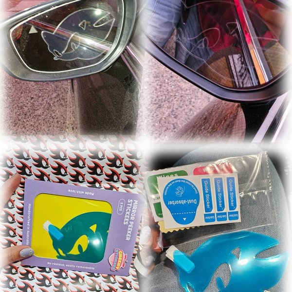 Love Heart Mirror Peeker | 2pcs | Kawaii | Mirror Sticker | Anti Rain ...