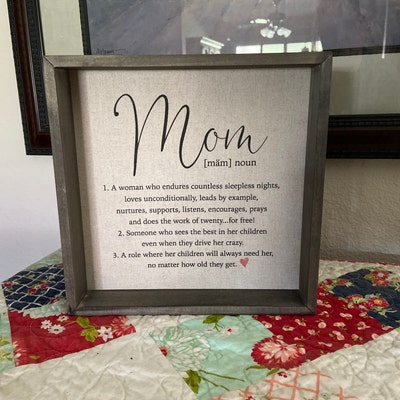 Mom Definition Sign Mom Gift Sign Definition of a Mom Personalized ...