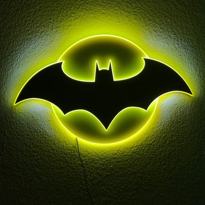 Batman Poster Light Led Illuminated Wall Art 02 - Etsy