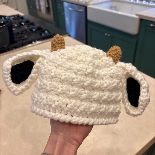 Baby Goat Hat, Billie Goat, Crochet Baby Hat, Photo Props, Baby Shower ...