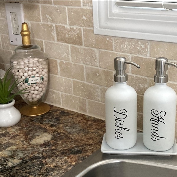 Hands/dishes/lotion/custom Decal, Soap Dispenser Decal, Decal Set, Farmhouse Decal, Soap ...