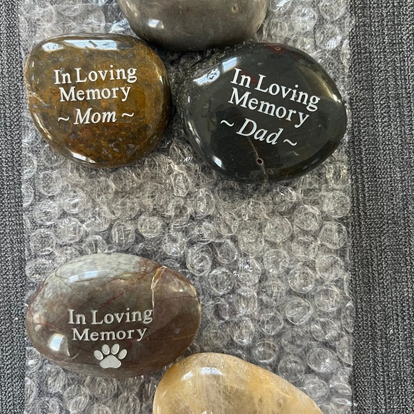 Engraved River Rocks - in Memoriam and Grief Stones - Etsy