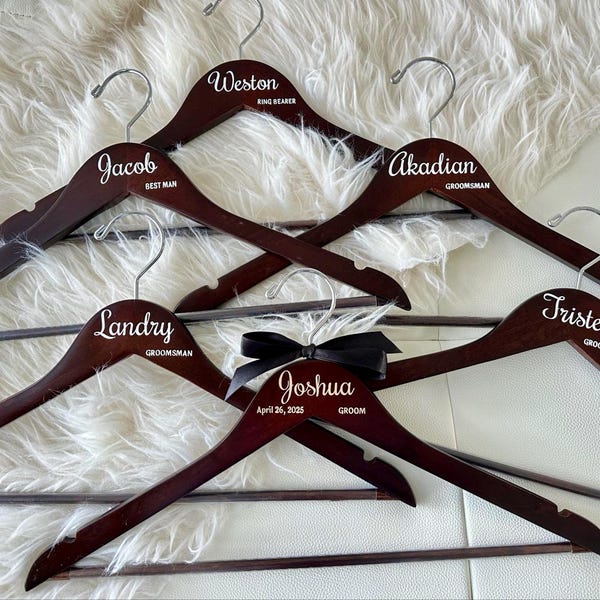 Bride & Groom Personalized Hangers Groom and Bride Hangers Wedding ...