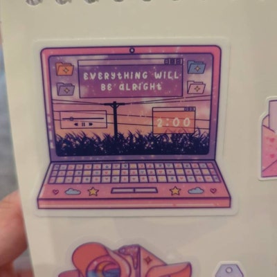 Laptop Cute Aesthetic Vinyl Sticker Waterproof, Waterbottle, Kawaii ...