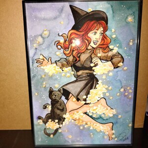 Inktober Witch / firefly Witch / Signed Print - Etsy