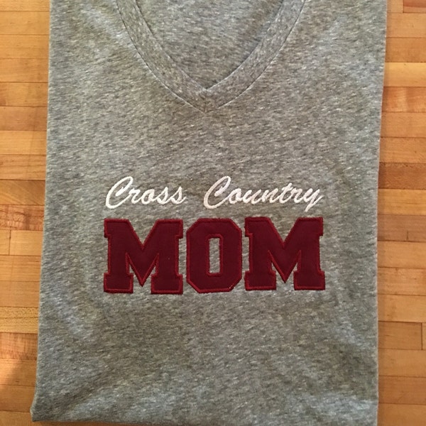 Cross Country Mom Applique Machine Embroidery Design - 3 Sizes ...