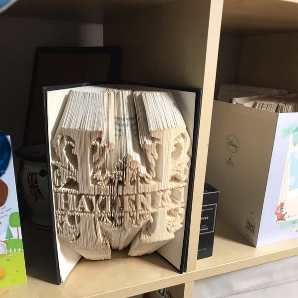 Book Folding Cut and Fold Monogram Pattern - Any Letter/word - Etsy