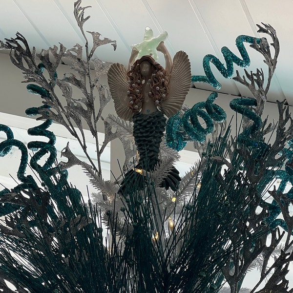 Mermaid and Merman Wedding Cake Topper With Saphire Gift - Etsy