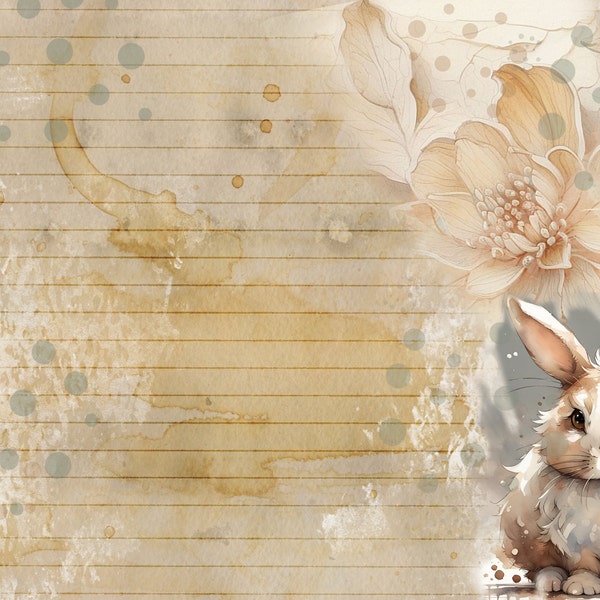 BUNNY RABBIT NEUTRAL Digikit Digi Kit Digital Printable Digital Vintage ...