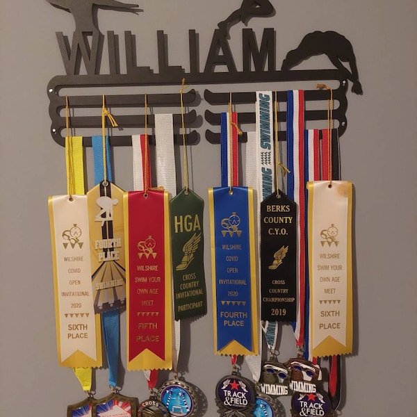 Personalized Multi Sport Medal Display Hanger up to 3 Sports - Etsy