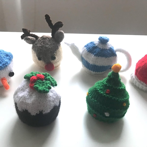 PDF Knitting Pattern Christmas Tree Decorations Ornaments Baubles Santa ...