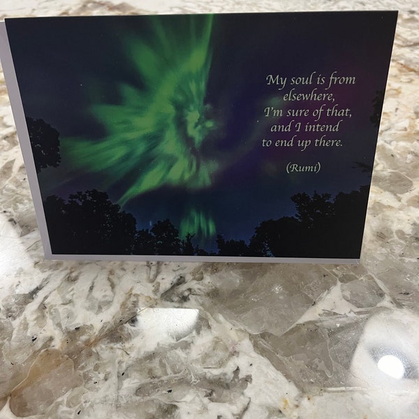 Rumi Quote, Inspirational Poetry, Greeting Card, Moon, Reflection, Lake ...