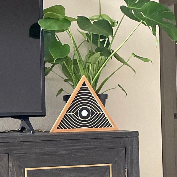 CARVED Wooden Framed All Seeing Eye - Triangle W/mirror - Etsy
