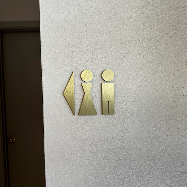 Bathrooms Man Woman Set Modern Figures Door Sign. Bathroom Signs for ...