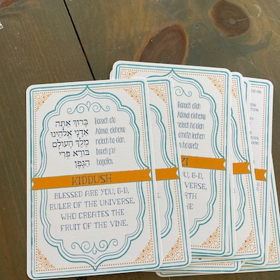 Jewish Prayer Cards Hebrew Blessings Translated Transliterated Family ...