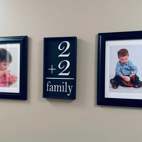 Math Flash Card Family Sign, Family Number Sign, 2 Plus 2, Addition ...