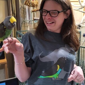 Turquoise Green Cheeked Conure T-rex T-shirt Funny Parrot | Etsy