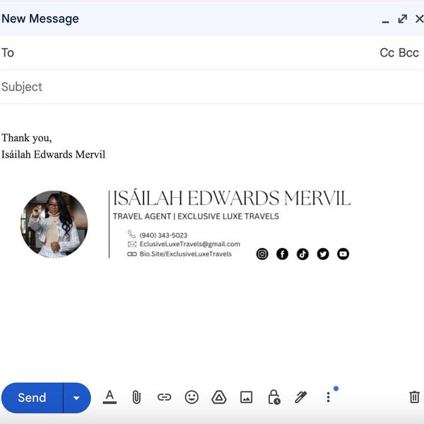 Travel Agent Email Signature Template, Minimalist Business Email ...