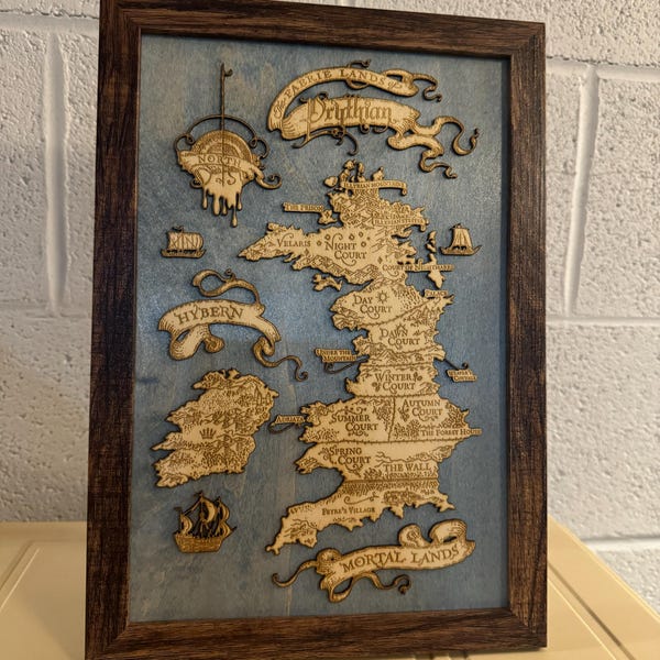 3D Wood Engraved Prythian Map ACOTAR Map - Etsy