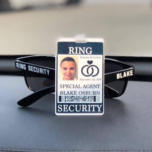 Ring Security ID Badge Set With Sunglasses and Add-on Items - Wedding ...