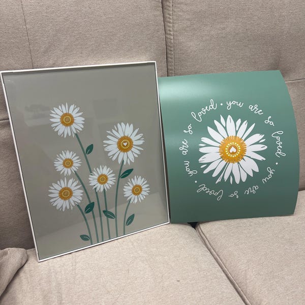 Neutral Daisy Nursery Print Set of 3, You Are so Loved Modern Daisy ...
